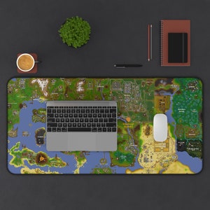 Custom Osrs Desk Mat, Runescape World Map Mouse Pad, Free to Play Area ...