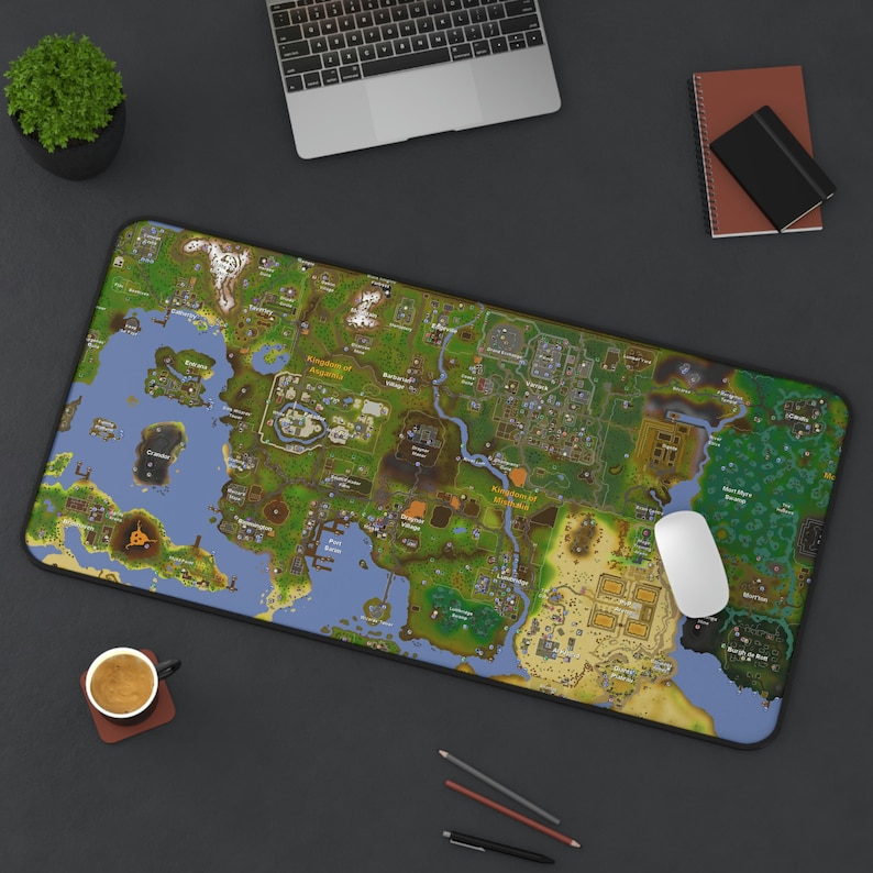 Custom Osrs Desk Mat Runescape World Map Mouse Pad Free to - Etsy
