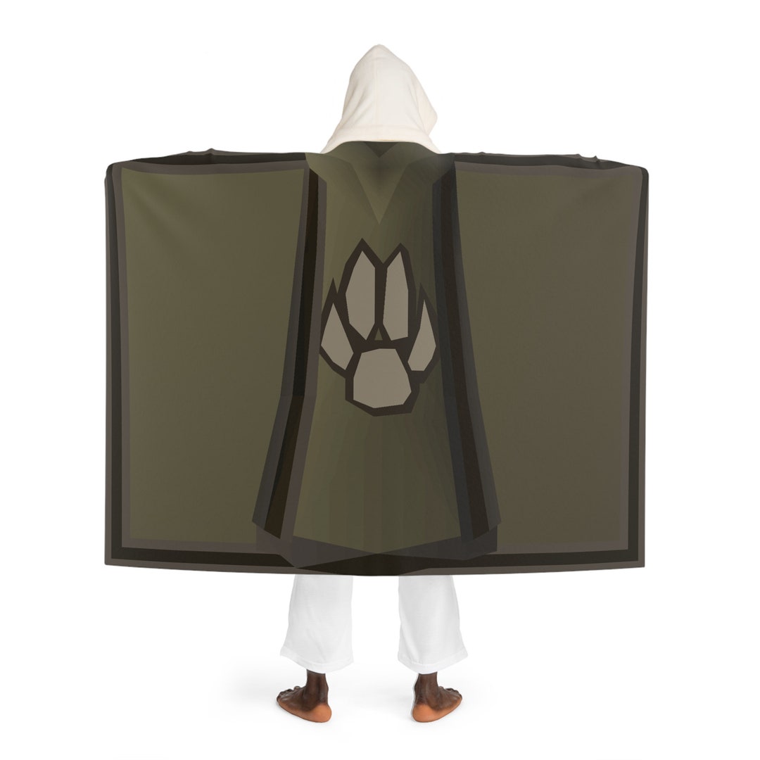 OSRS 99 Hunter Cape Hooded Sherpa Fleece Blanket, Old School Runescape ...