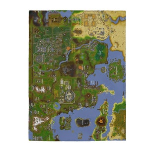 Custom Osrs Plush Blanket, Runescape World Map Soft Cozy Blanket, Gift ...
