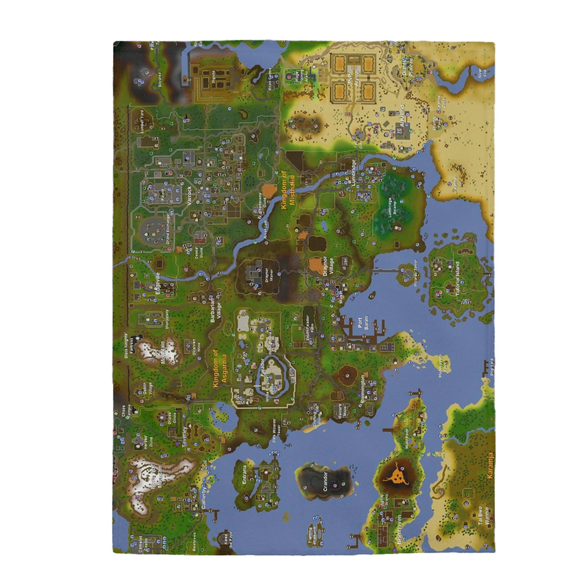 Custom Osrs Plush Blanket Runescape World Map Soft Cozy - Etsy