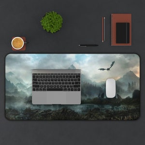 Custom Skyrim Desk Mat, Elder Scrolls V Mouse Pad, Gift Idea - Etsy