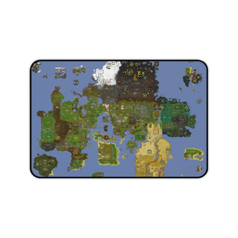 Custom Osrs Desk Mat, Runescape Full World Map of Gielinor Mouse Pad ...