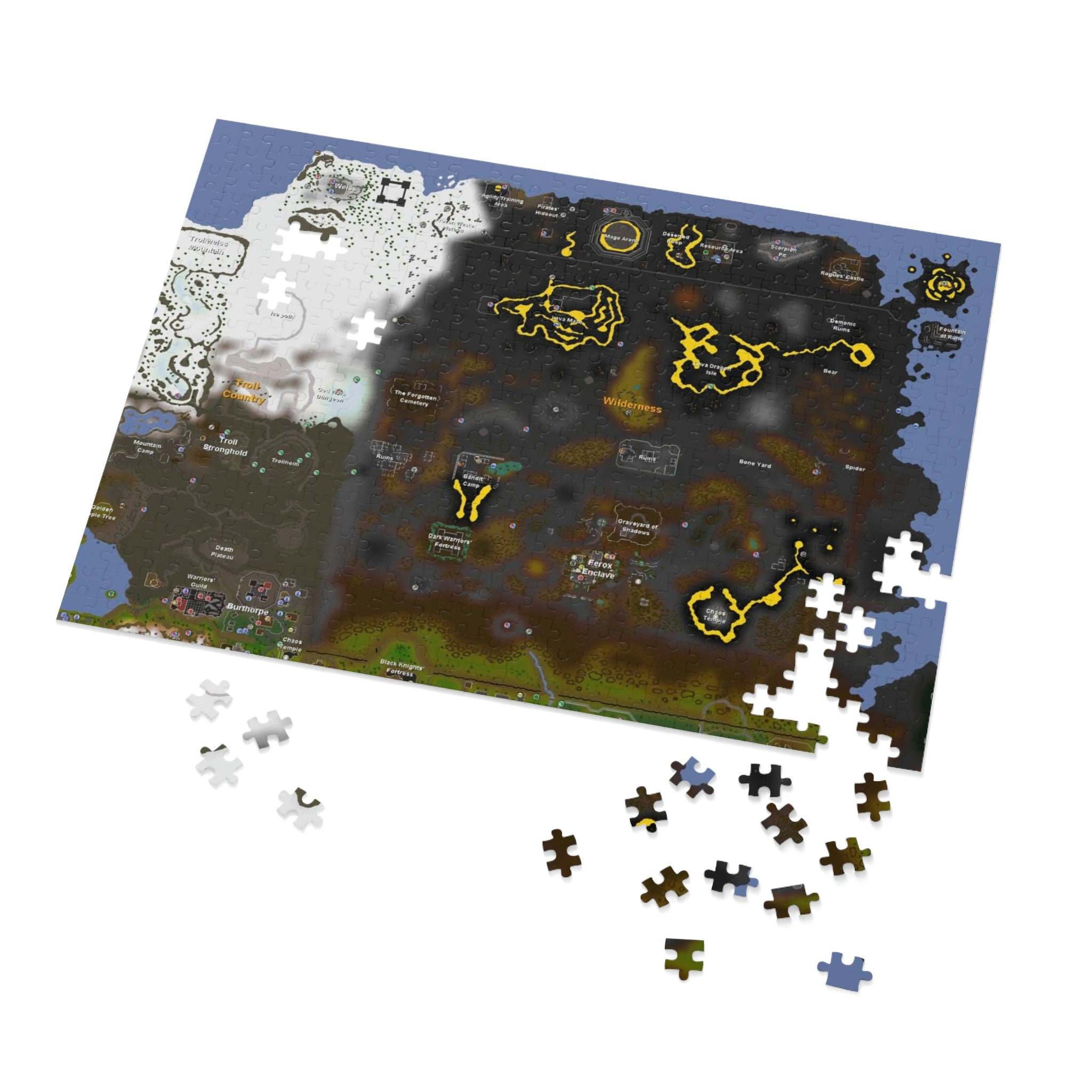 Custom Osrs Jigsaw Puzzle Runescape Wilderness Map Gift Idea - Etsy