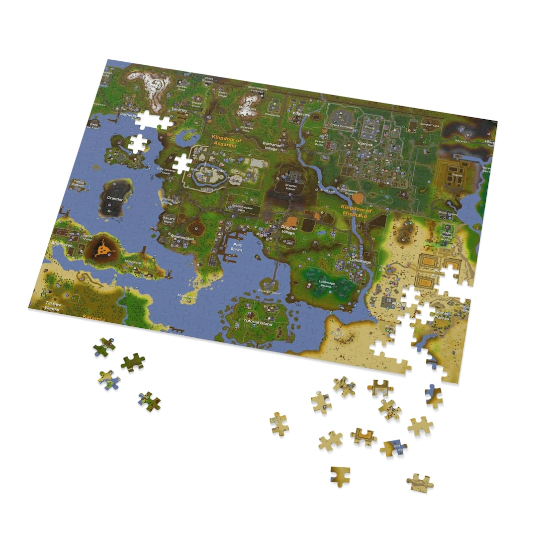 Custom Osrs Jigsaw Puzzle, Runescape World Map, Gift Idea - Etsy