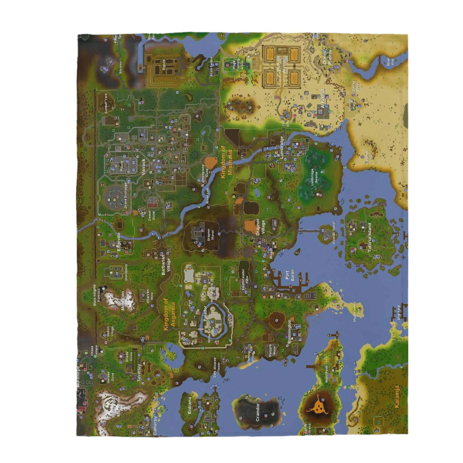 Custom Osrs Plush Blanket Runescape World Map Soft Cozy - Etsy