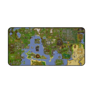 Custom Osrs Desk Mat Runescape World Map Mouse Pad Free to - Etsy