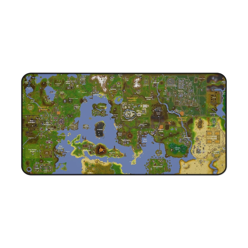 Custom Osrs Desk Mat Runescape World Map Mouse Pad Free to - Etsy