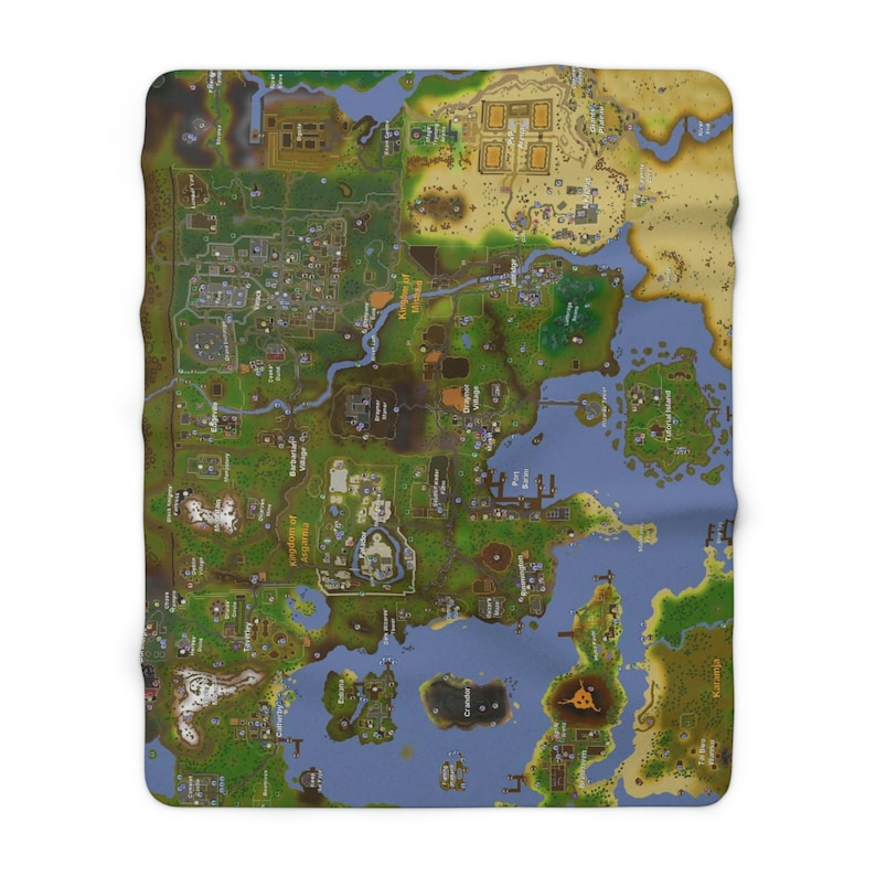 Custom Osrs Sherpa Fleece Blanket Runescape World Map Soft - Etsy