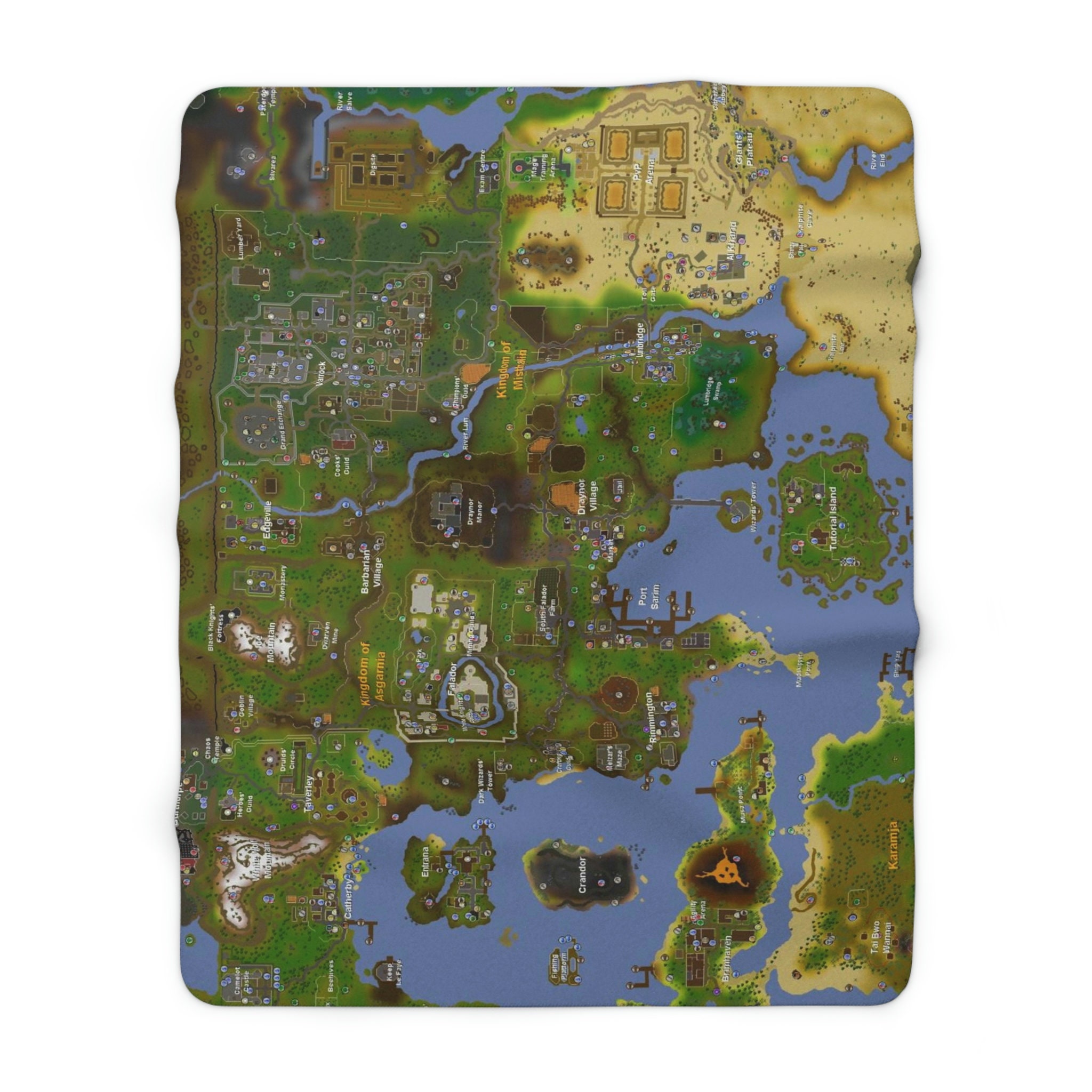 Custom Osrs Sherpa Fleece Blanket Runescape World Map Soft - Etsy