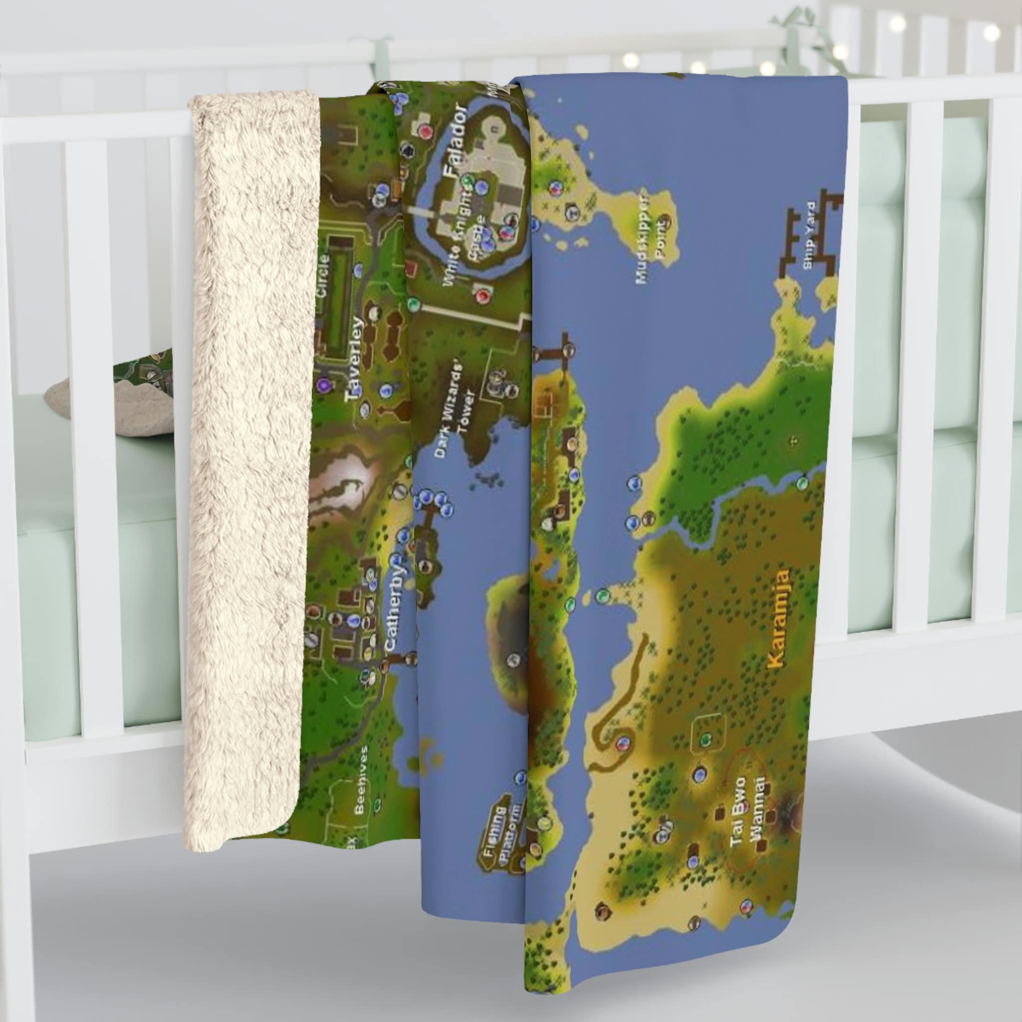 Custom Osrs Sherpa Fleece Blanket Runescape World Map Soft - Etsy