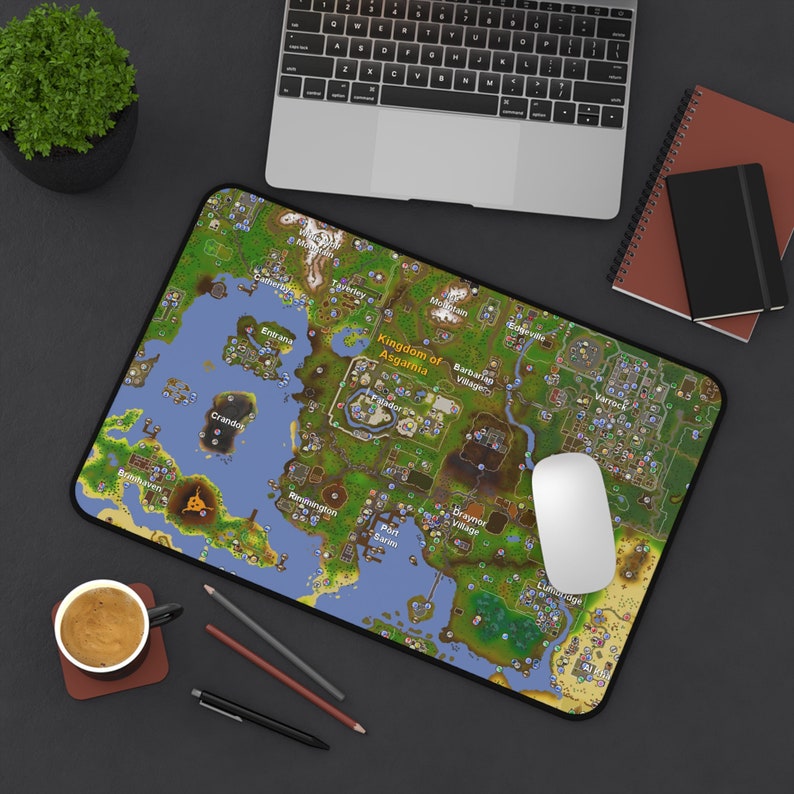 Custom Osrs Desk Mat, Runescape World Map Mouse Pad, Free to Play Area ...