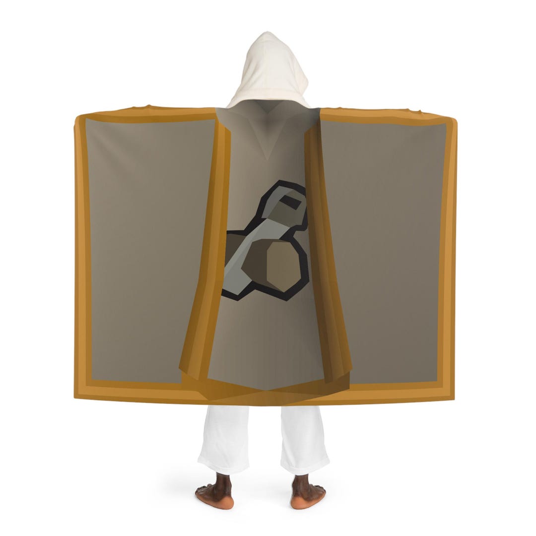 OSRS Construction Skillcape Hooded Sherpa Fleece Blanket, Old School ...