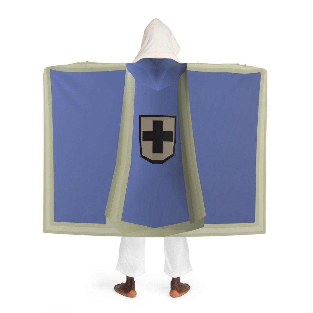 OSRS Defence Skillcape Hooded Sherpa Fleece Blanket, Old School ...