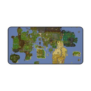 Custom Osrs Desk Mat, Runescape Full World Map of Gielinor Mouse Pad ...