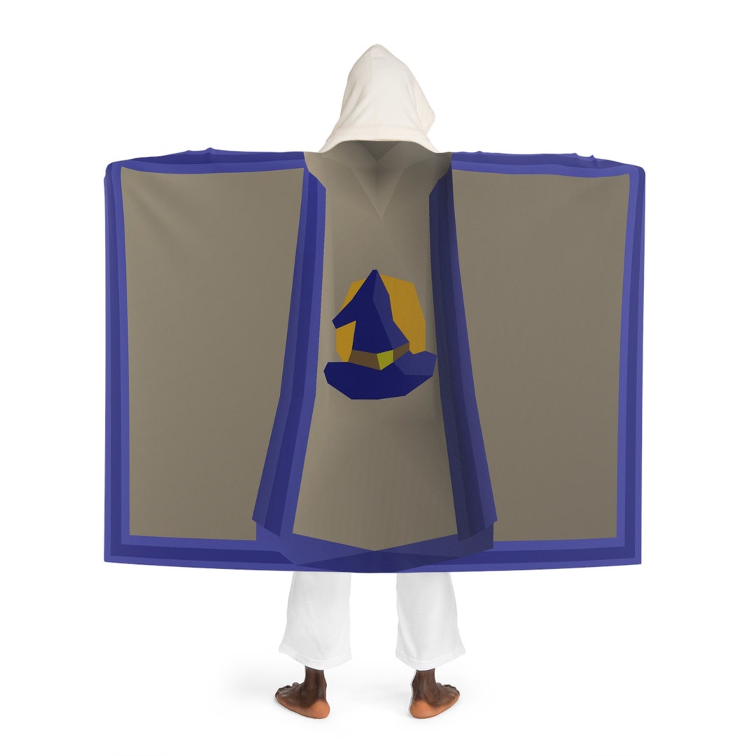 OSRS Magic Skillcape Hooded Sherpa Fleece Blanket, Old School Runescape ...