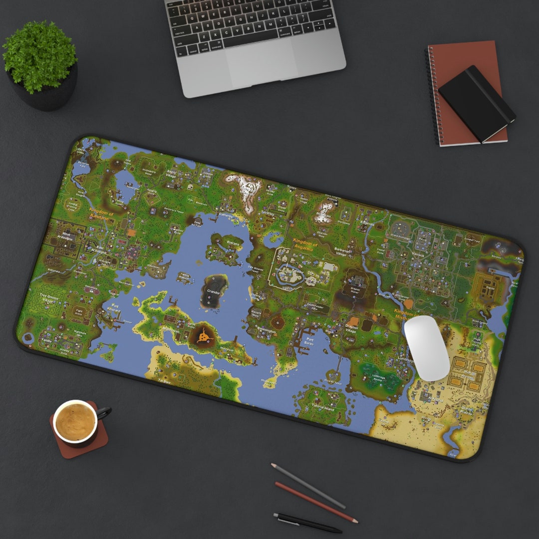 Custom Osrs Desk Mat Runescape World Map Mouse Pad Free to - Etsy