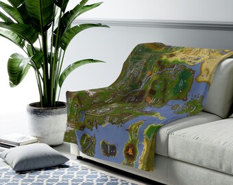Custom Osrs Sherpa Fleece Blanket, Runescape World Map Soft Cozy ...