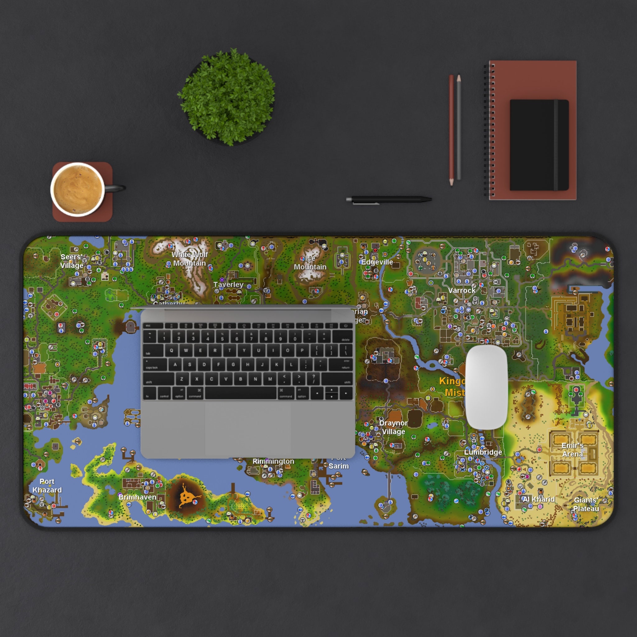 Custom Osrs Desk Mat, Runescape World Map Mouse Pad, Free to Play Area ...