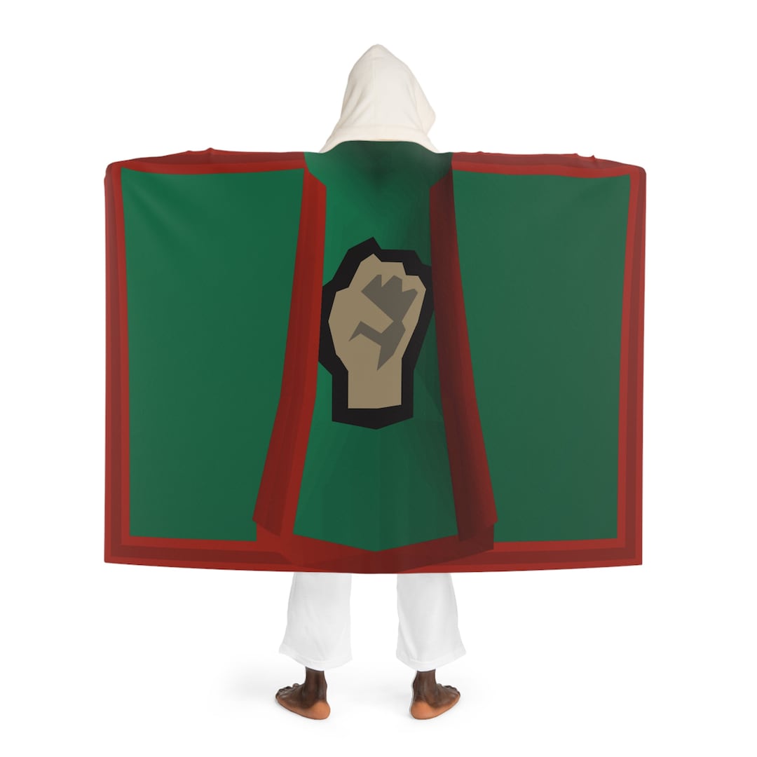 OSRS Strength Skillcape Hooded Sherpa Fleece Blanket, Old School ...