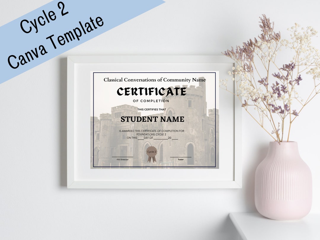 Cycle 2 Classical Conversations Certificate Template CC Foundations CC ...