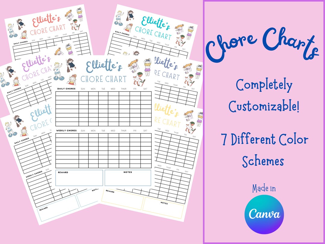 Chore Chart Chore Chart Printable Canva Chore Chart Chore Chart Kids ...