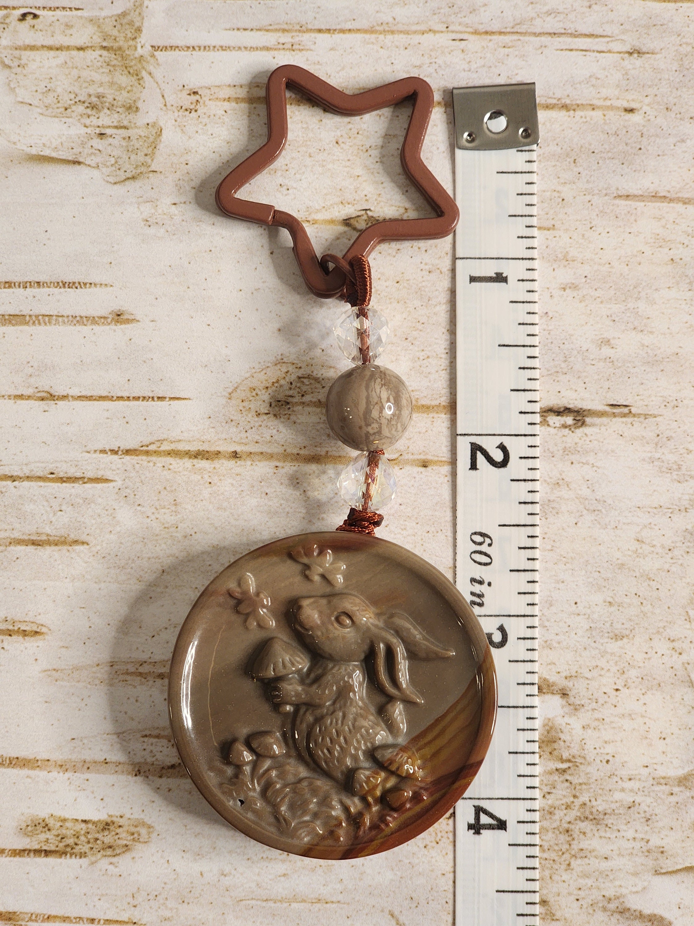 Alashan Agate Rabbit Keychain & Bag Charm - Etsy