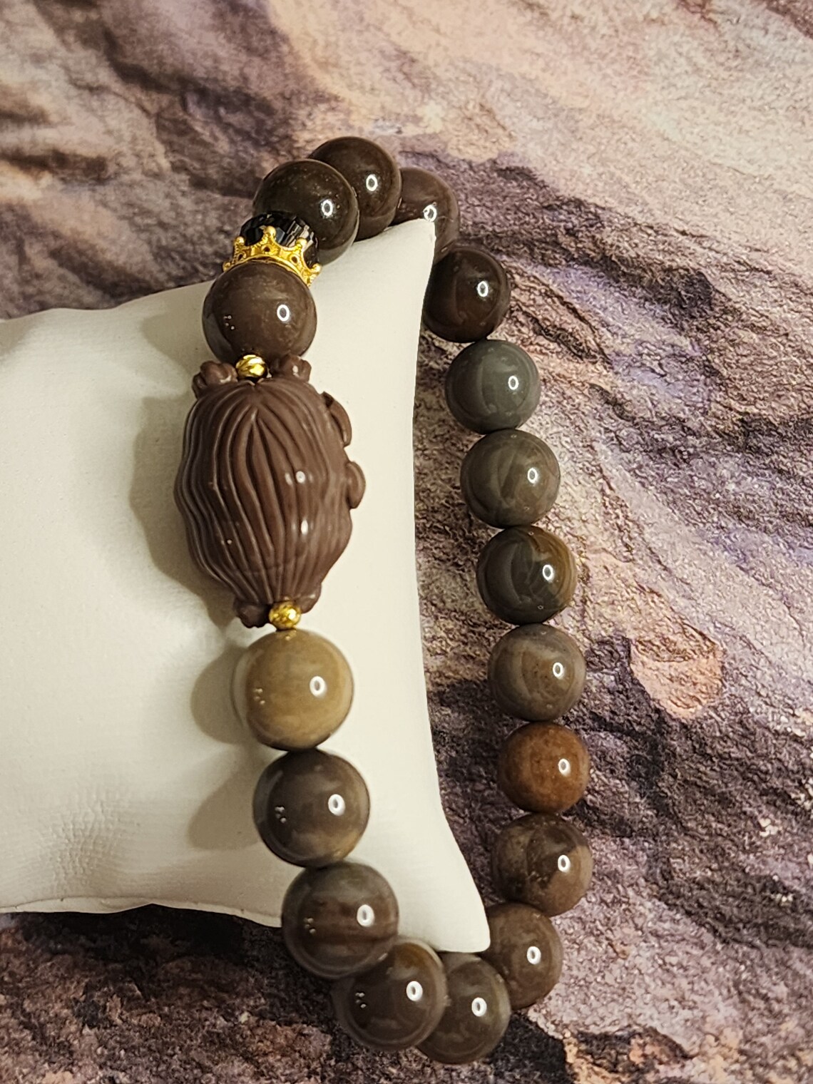 Alashan Agate Mermaid Charm Bracelet - Etsy