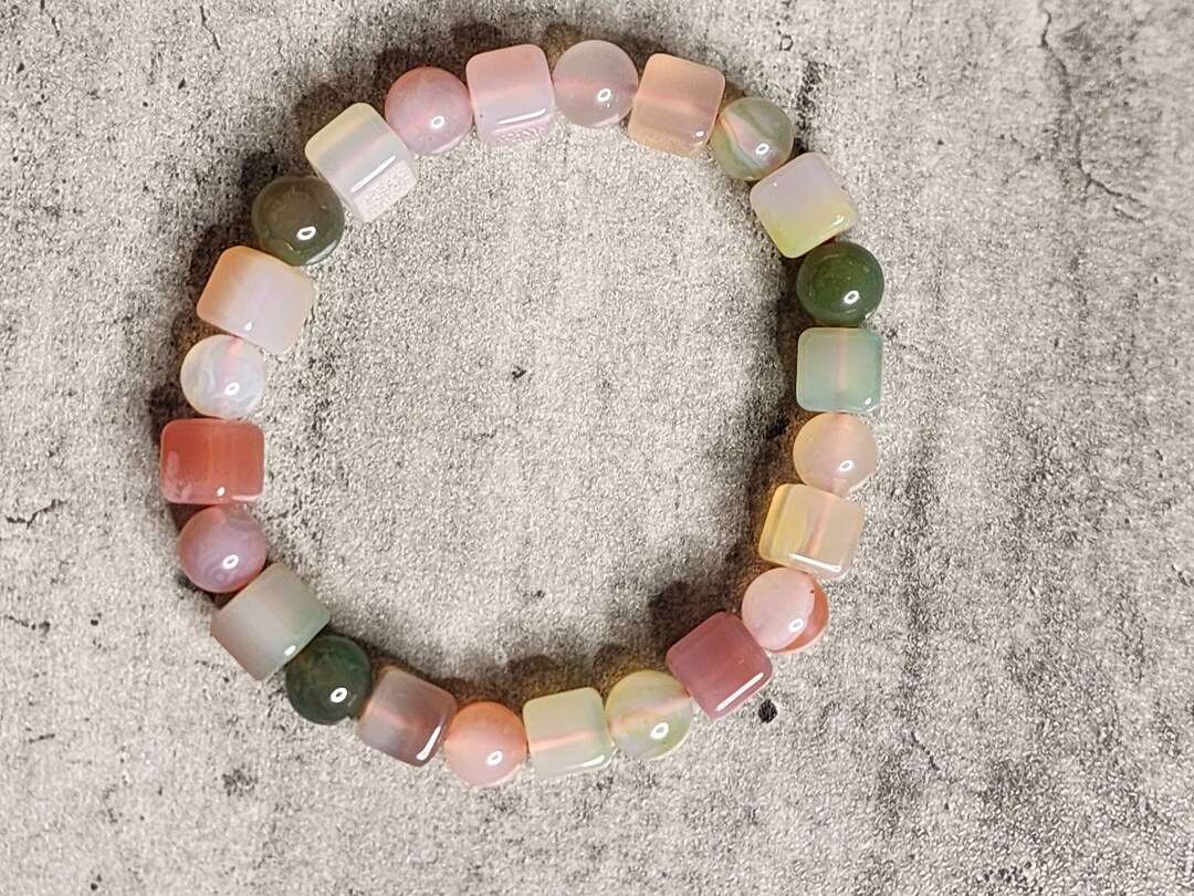 Yan Yuan Agate Cube Bracelet - Etsy