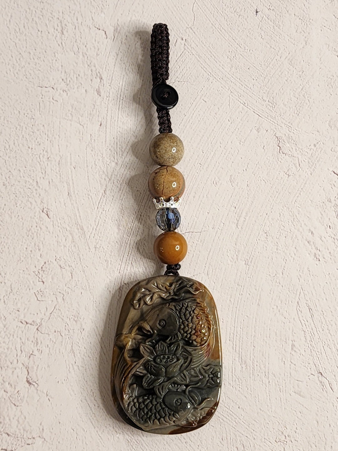 Alashan Agate Koi Fish Keychain & Bag Charm - Etsy