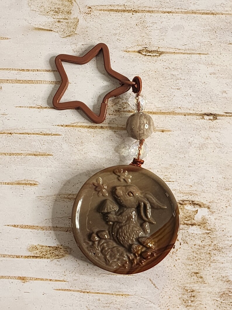 Alashan Agate Rabbit Keychain & Bag Charm - Etsy