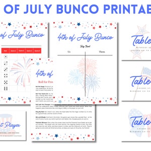 4th of July / Independence Day Themed Bunco Printables - Etsy