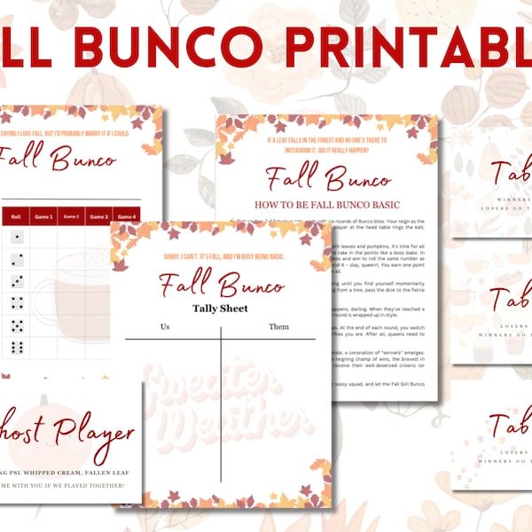 Bunco Printables - Etsy