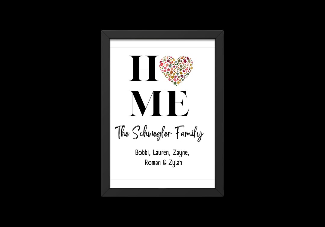 Personalized Family Name Print HOME With You Family's Names. Great for ...