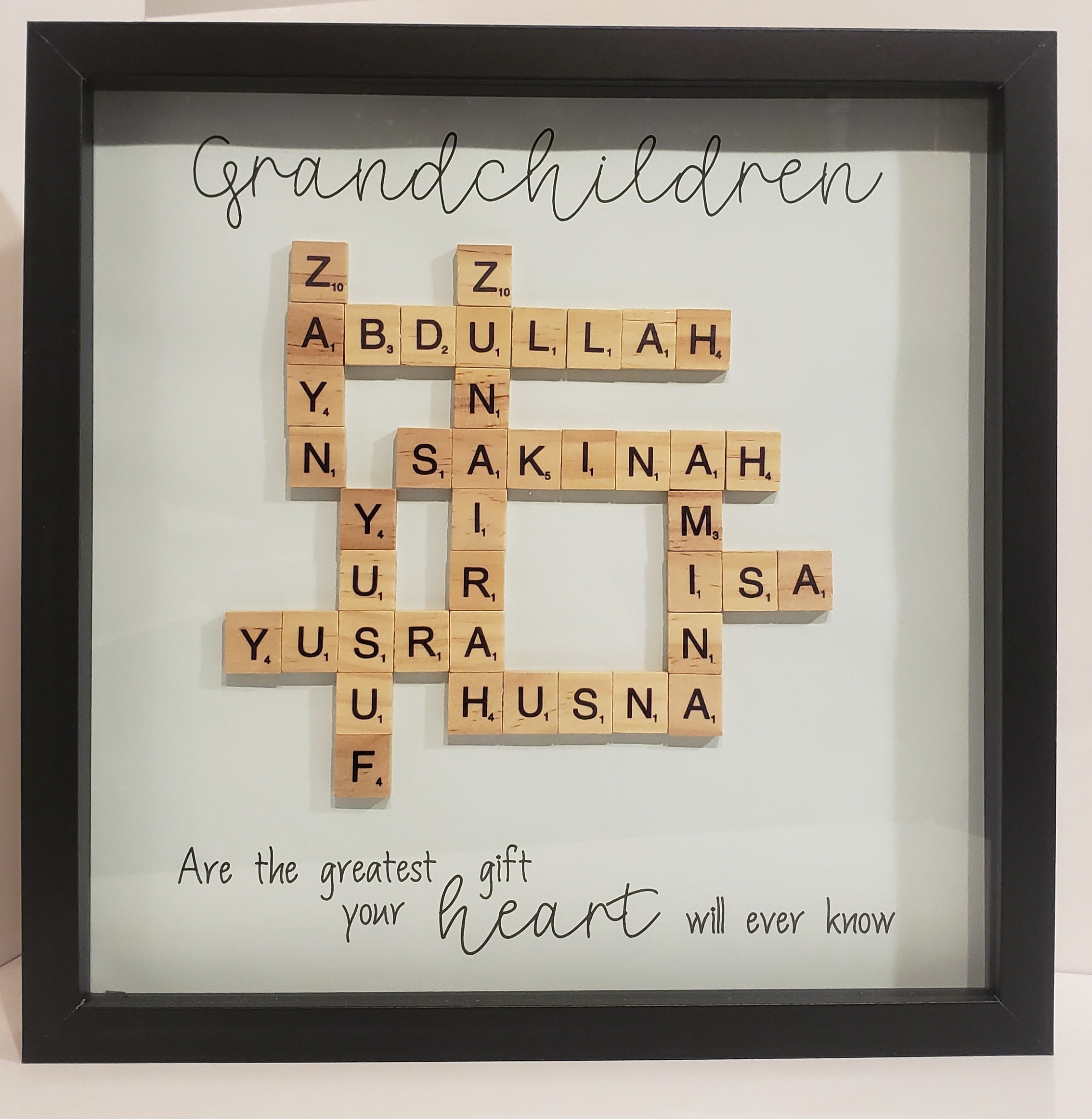 Personalized Family Scrabble Frame, Handmade Custom Wall Art, Family ...