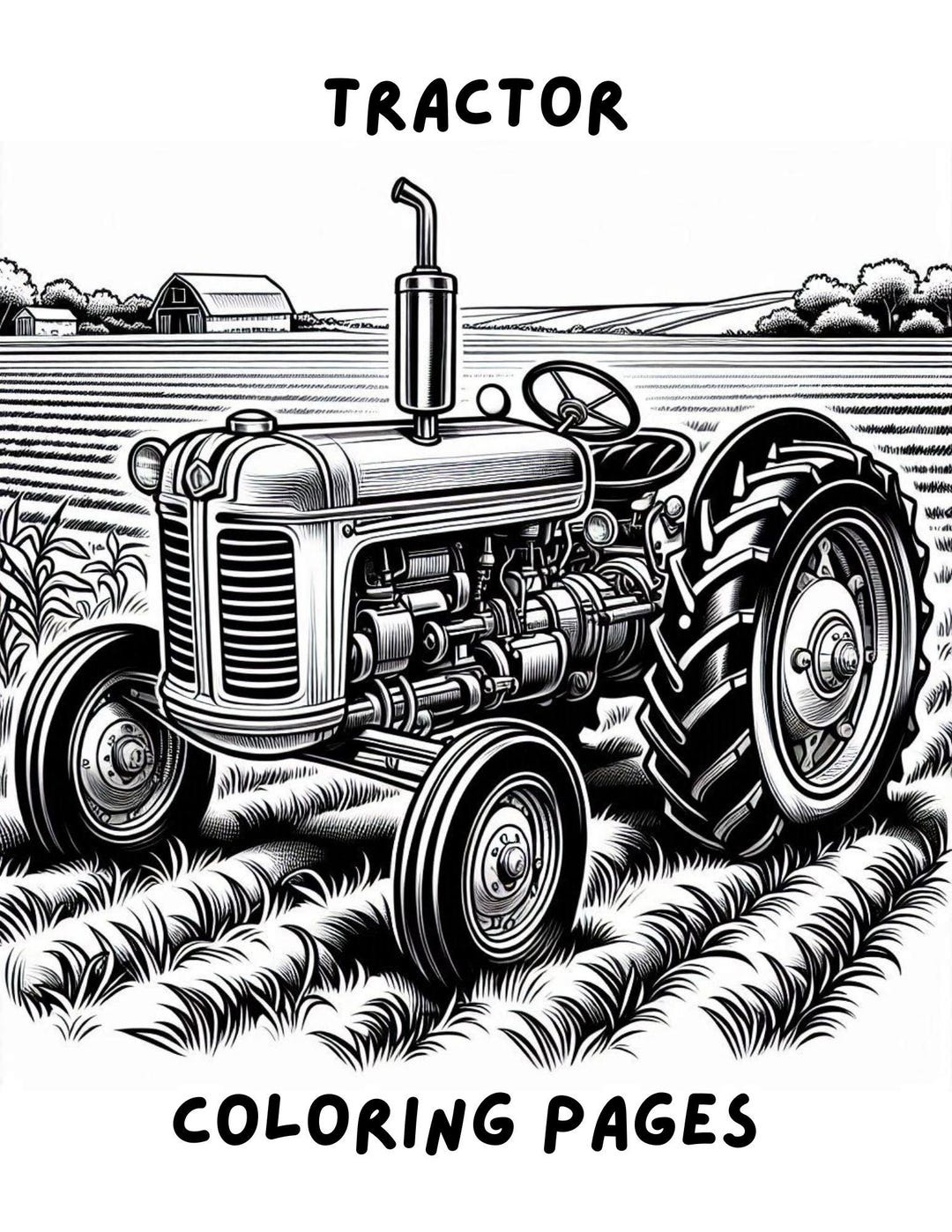 23 Tractor Coloring Pages, Coloring Book, Adult Coloring Book, Kids ...