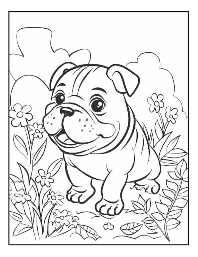 100 Bulldog Coloring Pages, Coloring Book, Adult Coloring Book, Kids ...
