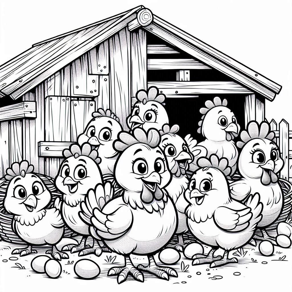 20 Clucks of Chicks Coloring Pages, Coloring Book, Adult Coloring Book ...