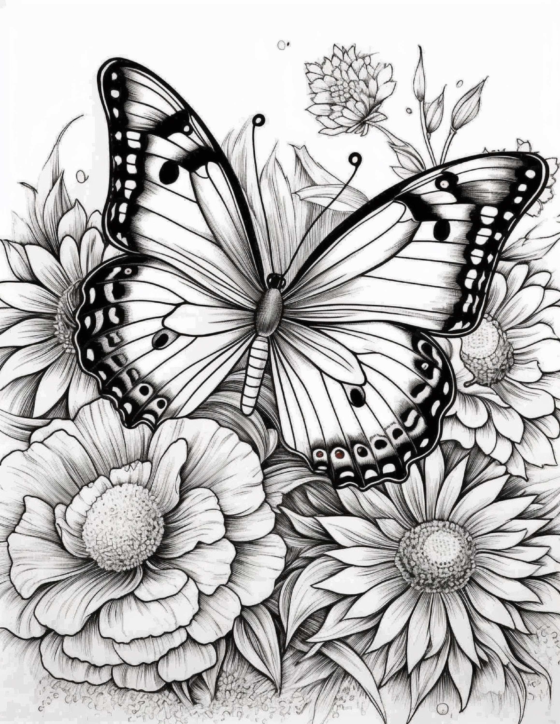 50 Butterfly Bliss Coloring Pages | Printable Coloring Book for ...