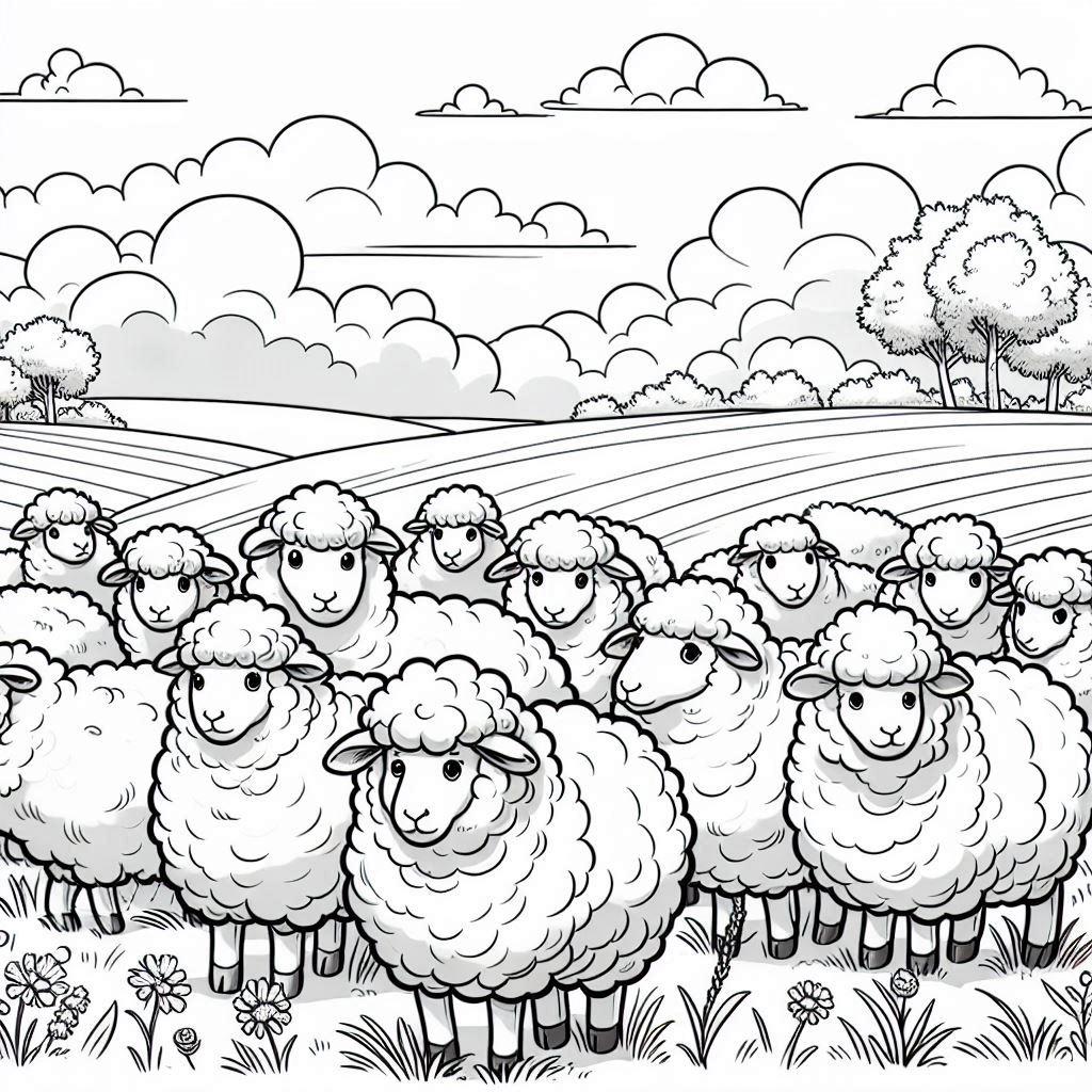 48 Quiet Sheep Coloring Pages, Coloring Book, Adult Coloring Book, Kids ...