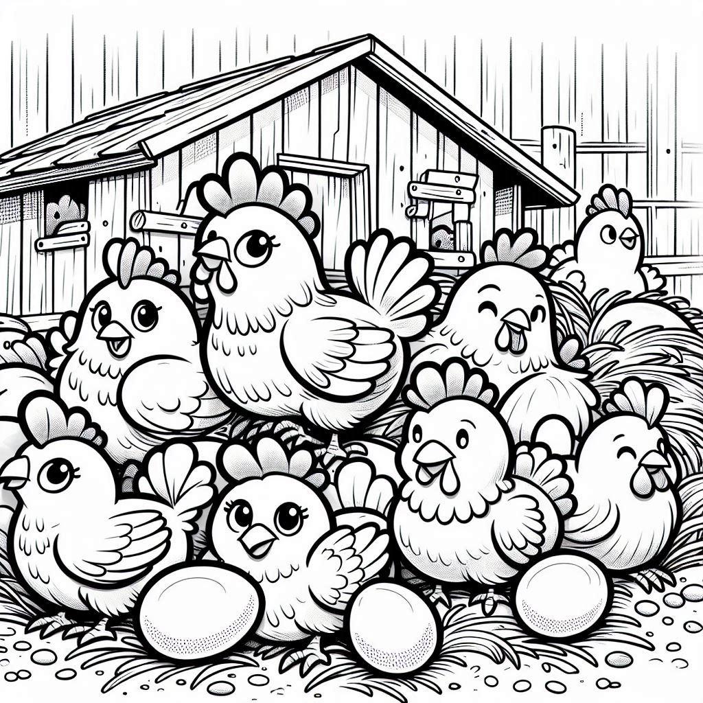 20 Clucks of Chicks Coloring Pages, Coloring Book, Adult Coloring Book ...