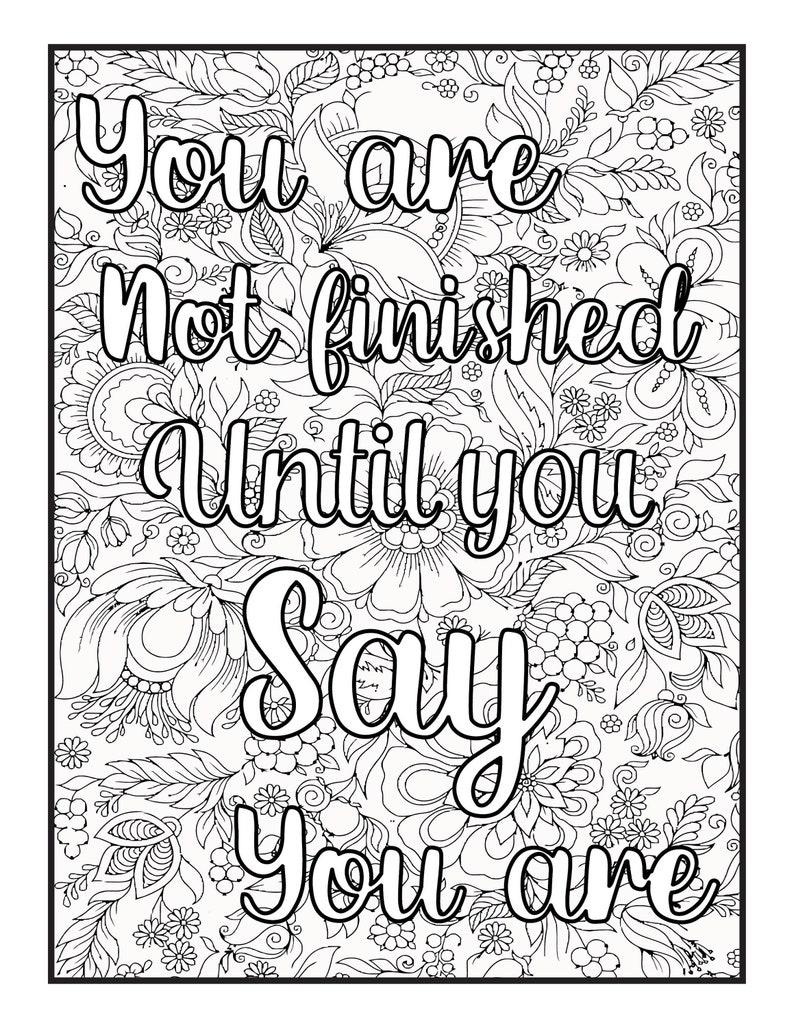 Inspirational Quotes Coloring Book (100 Pages) - Etsy