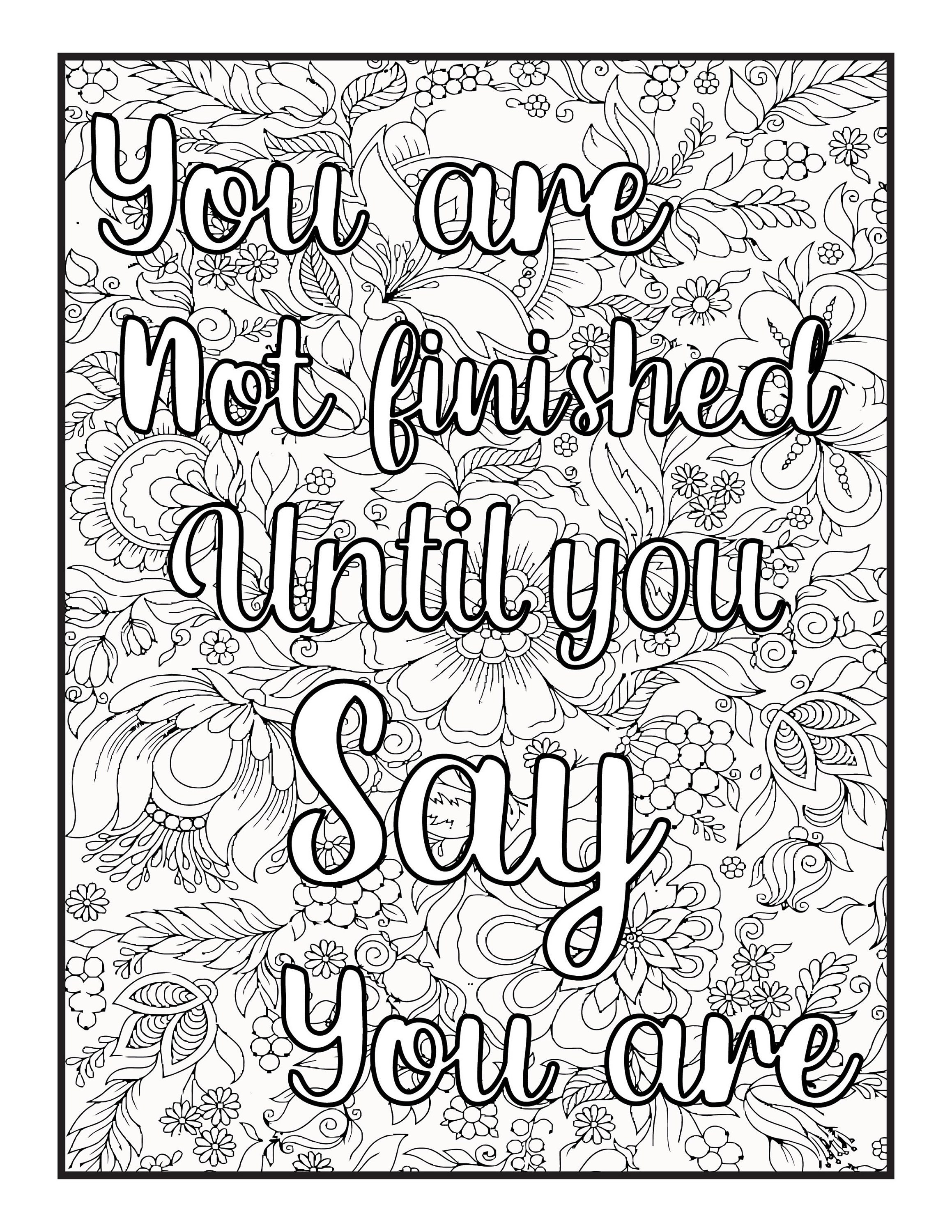 Inspirational Quotes Coloring Book (100 Pages) - Etsy