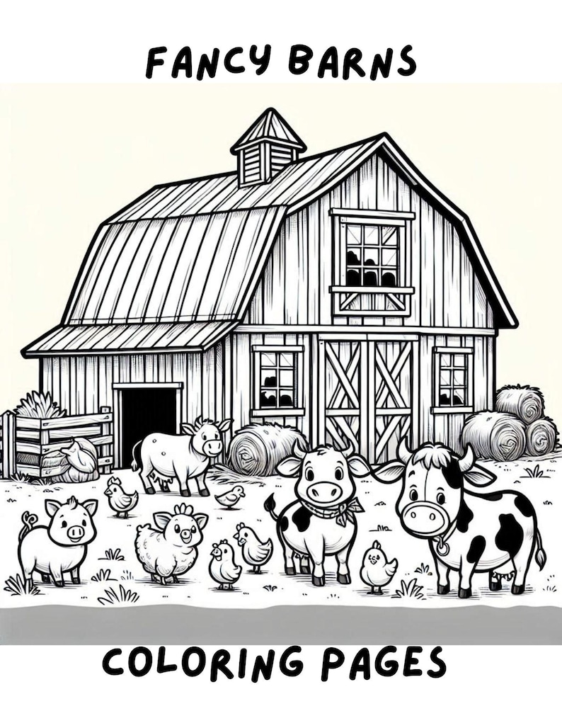35 Fancy Barns Coloring Pages, Coloring Book, Adult Coloring Book, Kids ...