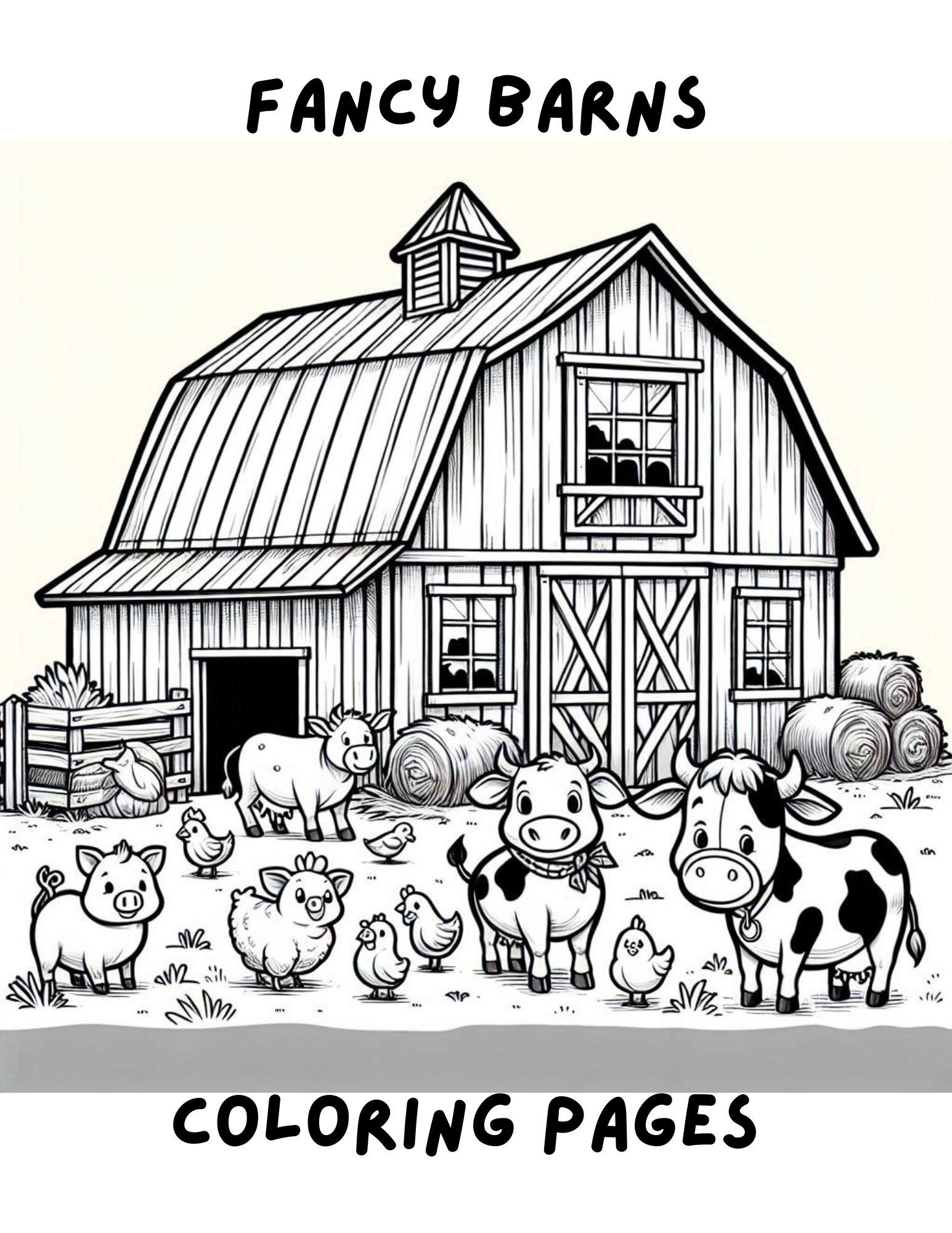 35 Fancy Barns Coloring Pages, Coloring Book, Adult Coloring Book, Kids ...