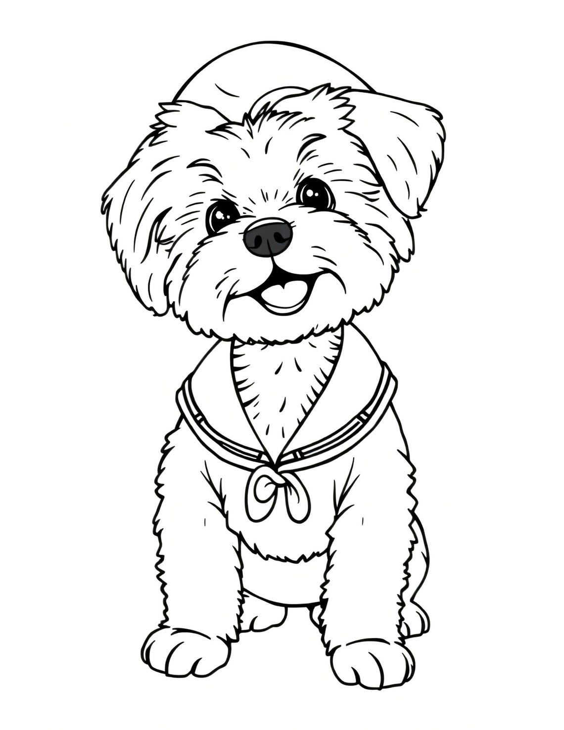 75 Cute Bichon Frise Dress up Coloring Pages, Coloring Book, Adult ...