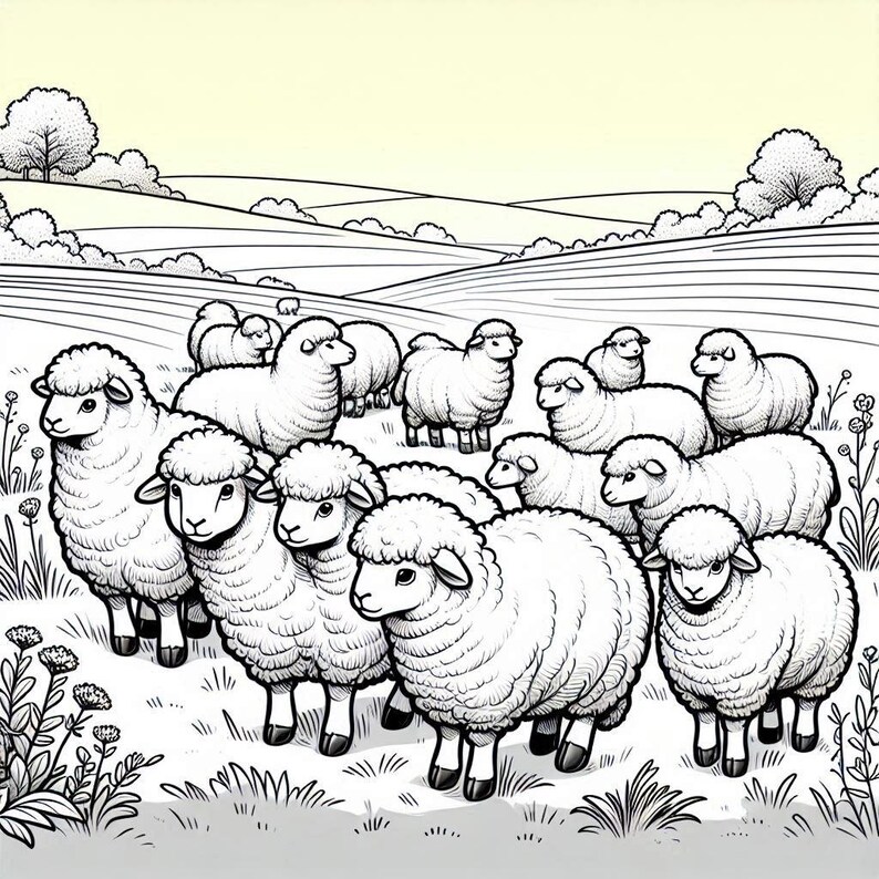 48 Quiet Sheep Coloring Pages, Coloring Book, Adult Coloring Book, Kids ...
