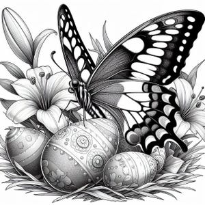 55 Easter Butterfly Coloring Pages | Spring Holiday Coloring Book ...