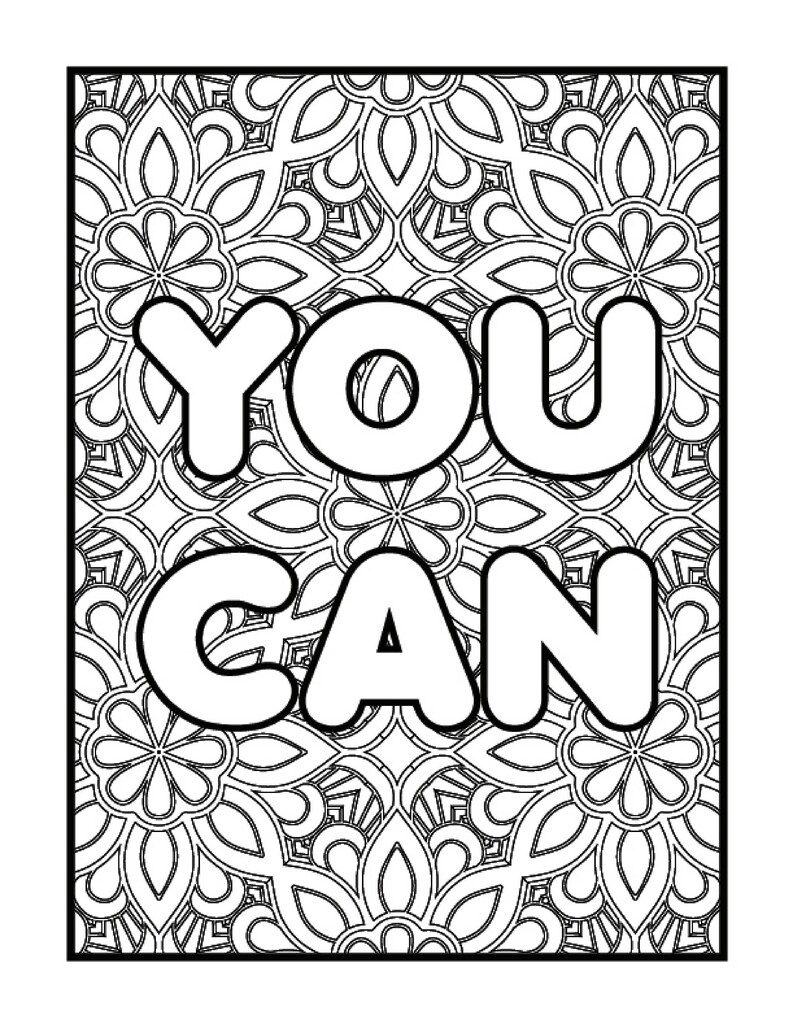 Inspirational Quotes Coloring Book (100 Pages) - Etsy