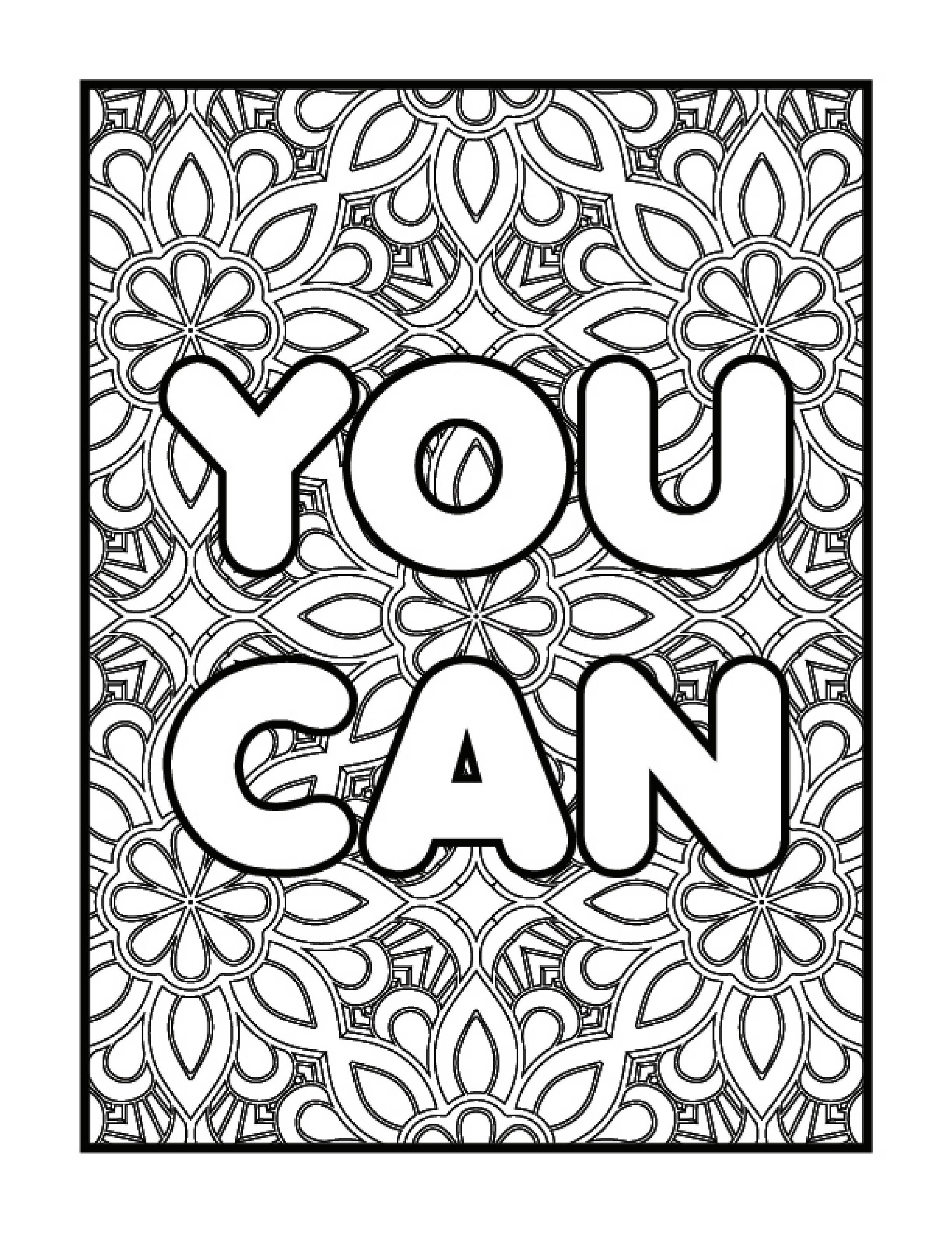 Inspirational Quotes Coloring Book (100 Pages) - Etsy